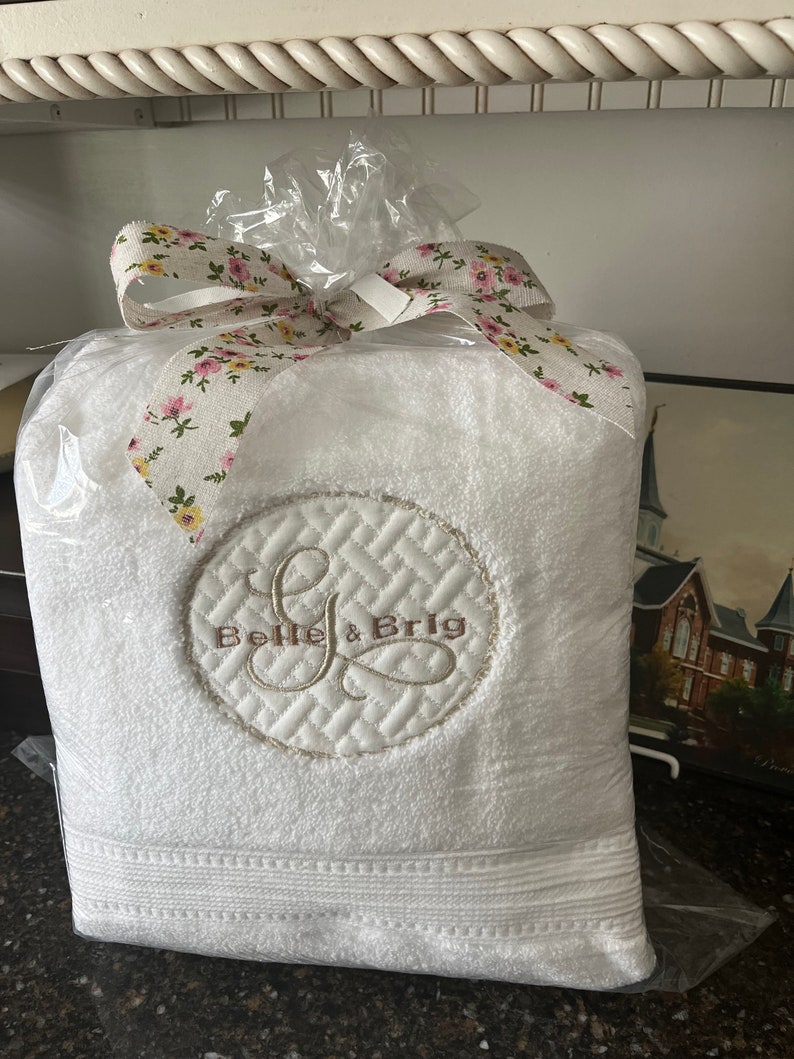 Wedding Gift Towels Embossed Embroidery - Etsy