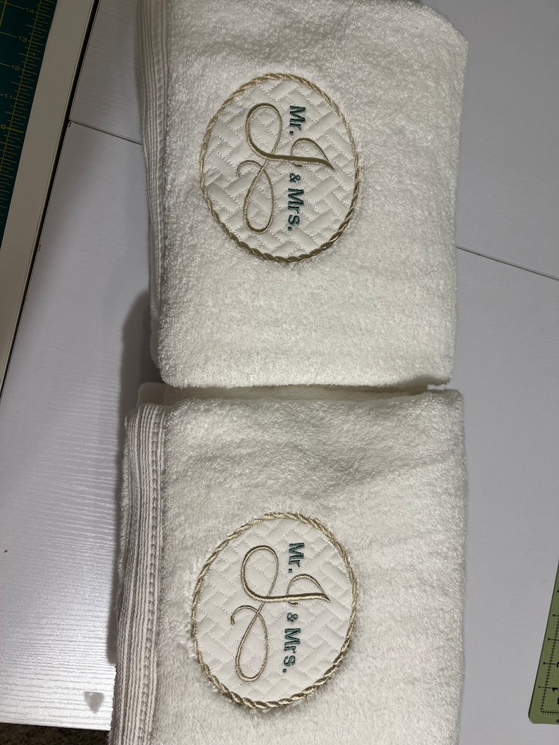 Wedding Gift Towels Embossed Embroidery - Etsy