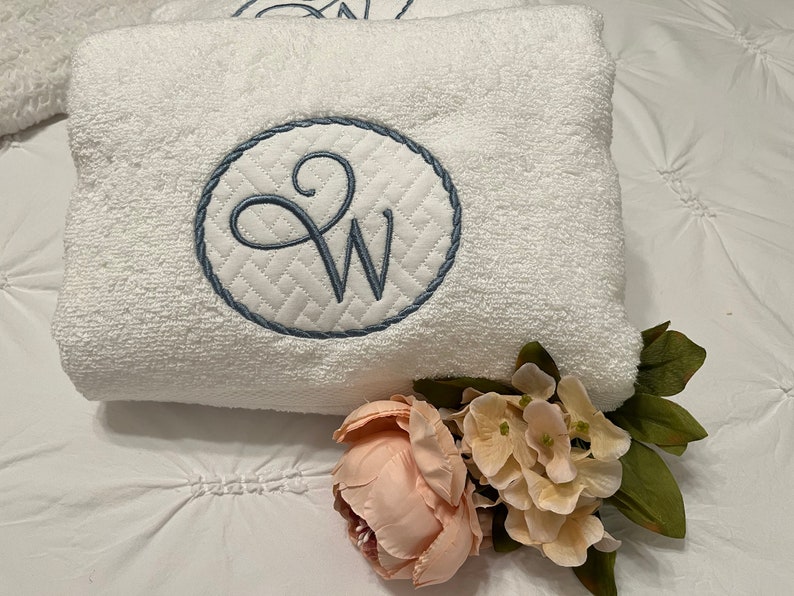 Embroidered Monogram Towel - Etsy
