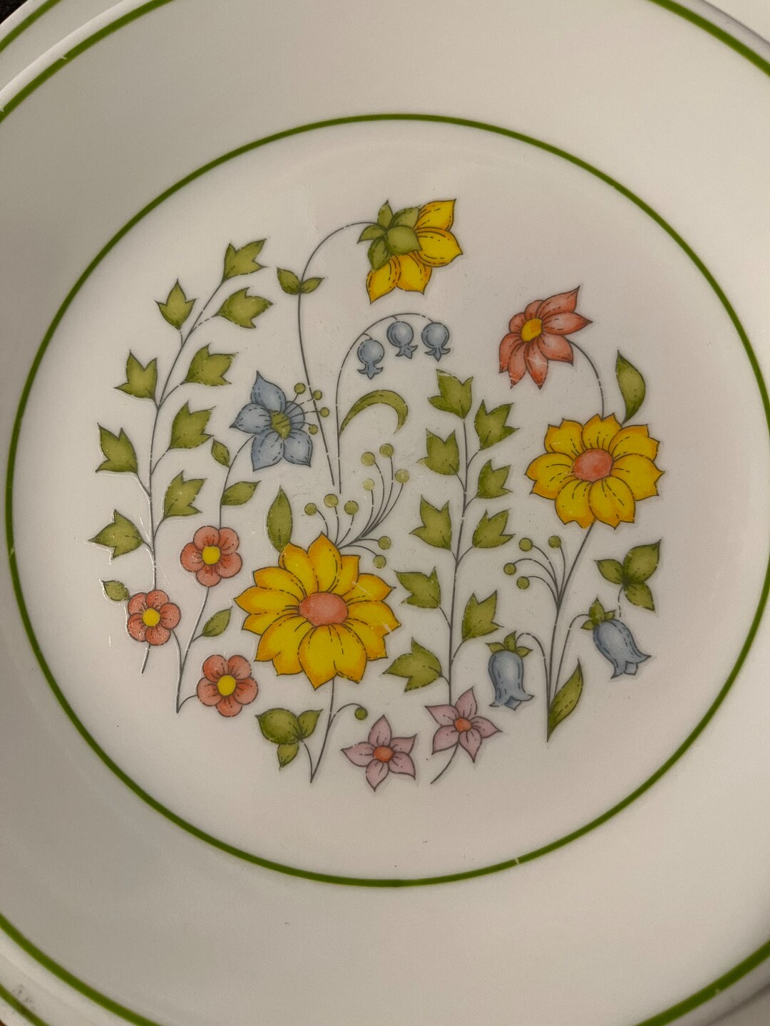 1977 Vintage Corelle Spring Meadow Dishes 36 Pieces Including Salad ...