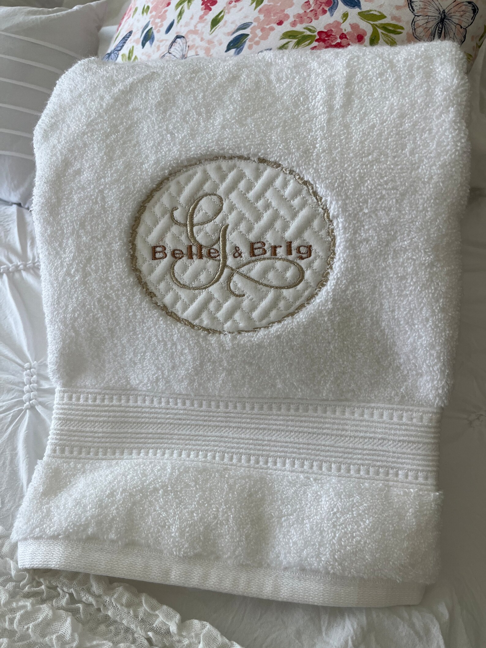Wedding Gift Towels Embossed Embroidery - Etsy