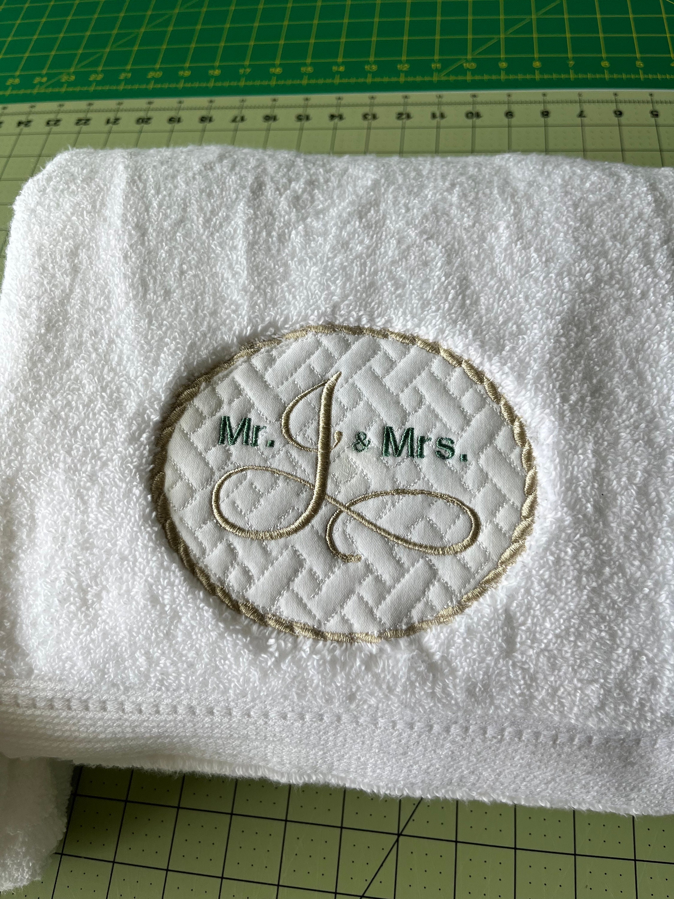 Wedding Gift Towels Embossed Embroidery - Etsy