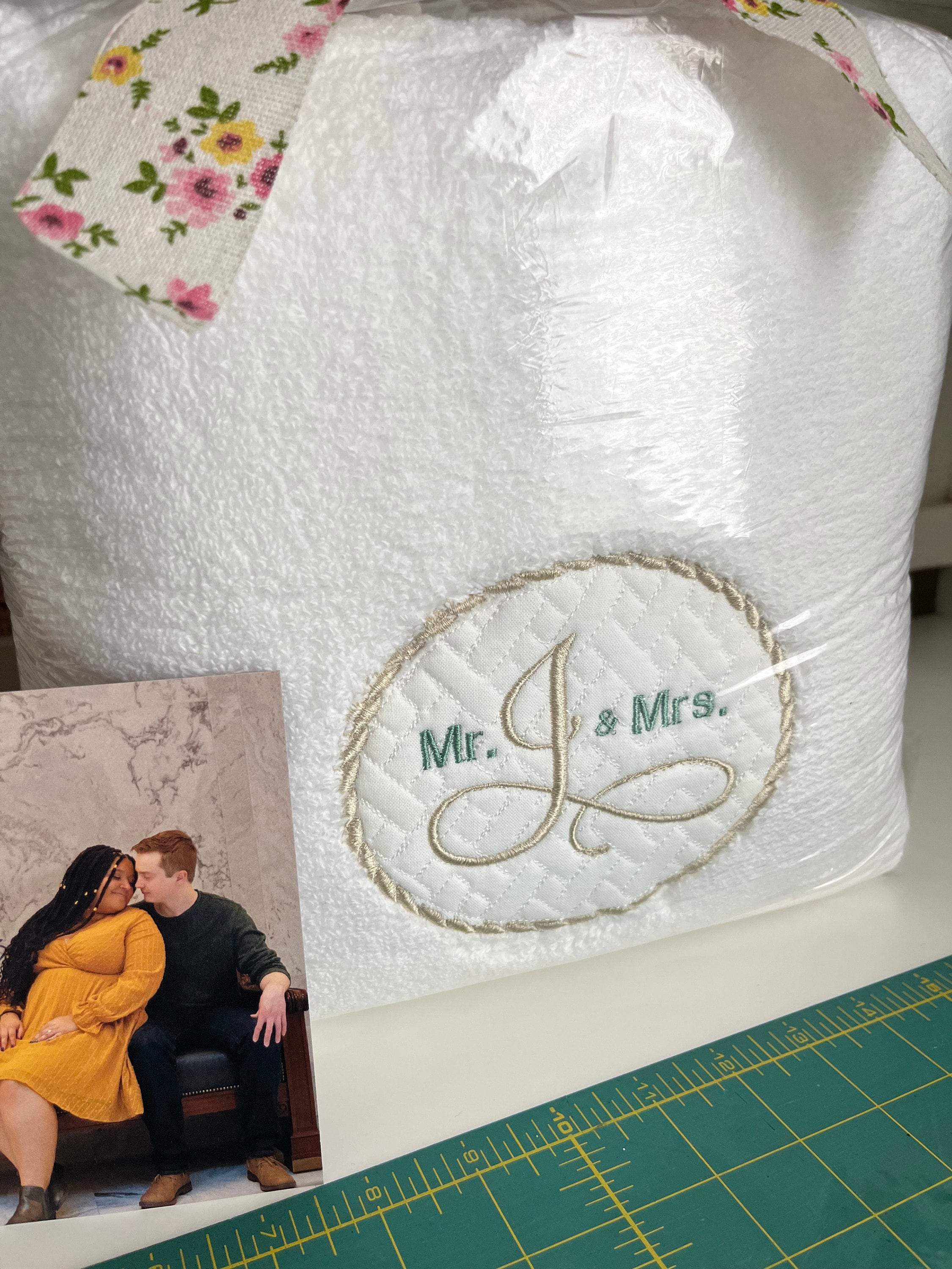 Wedding Gift Towels Embossed Embroidery - Etsy