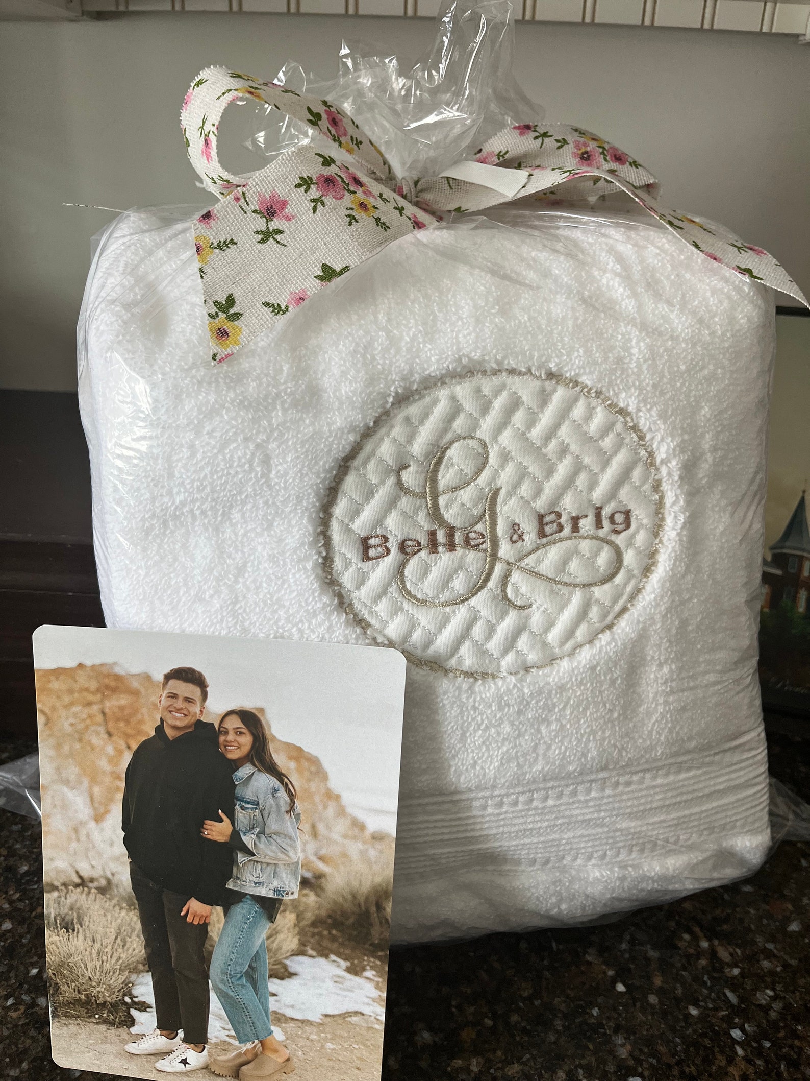 Wedding Gift Towels Embossed Embroidery - Etsy