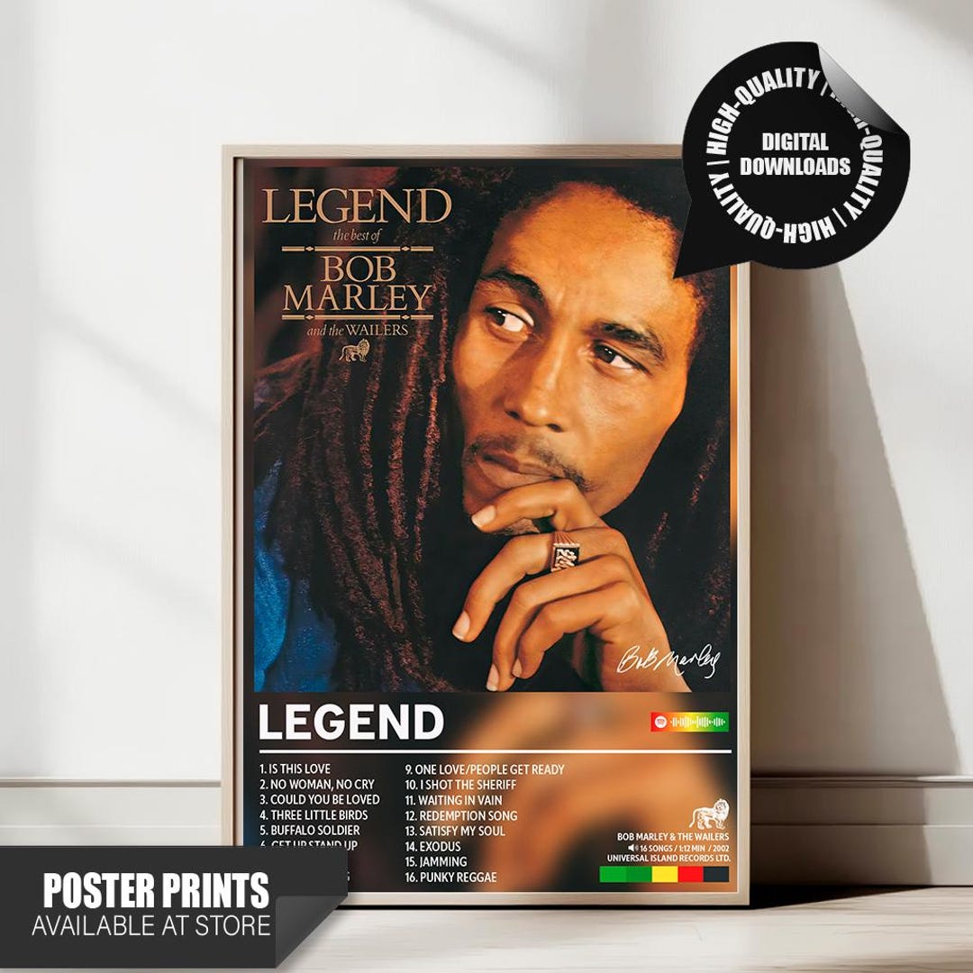 Digital - Bob Marley - Legend Album Poster - Instant Download Digital ...