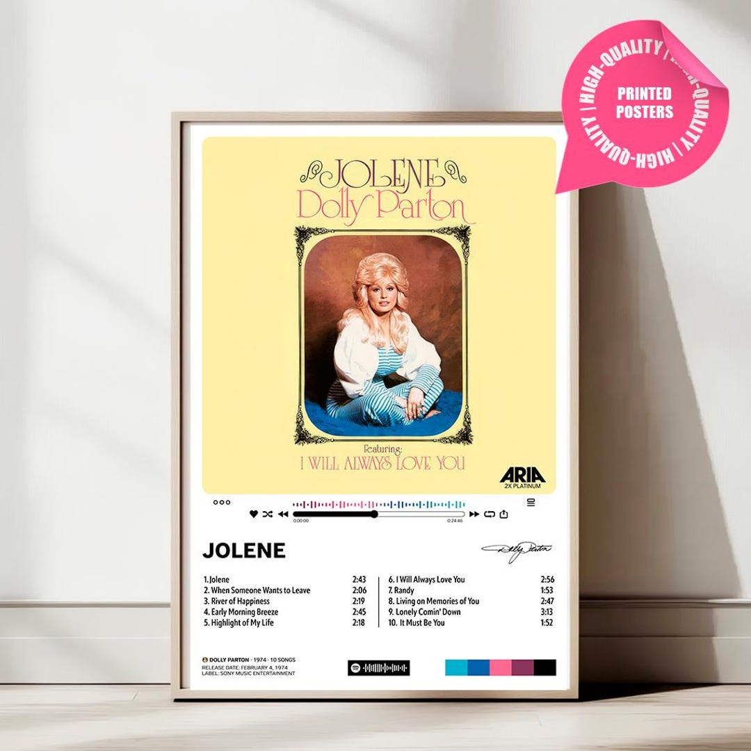Dolly Parton Jolene Poster, Album Cover Wall Art, Retro Music Print, I ...