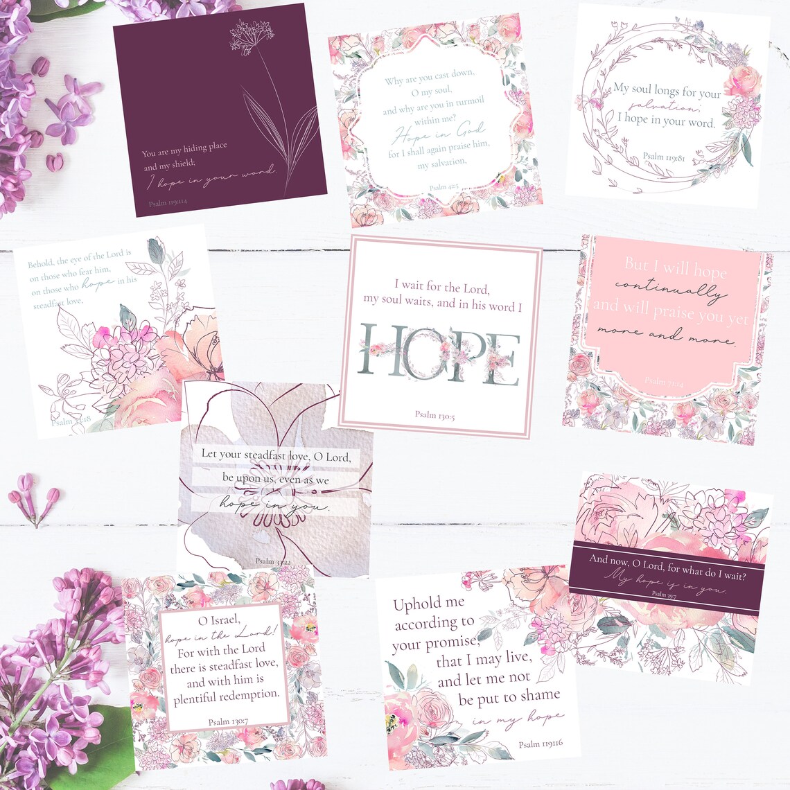 Printable Scripture Cards FREE Mini Scripture Guide Psalms of Hope ...