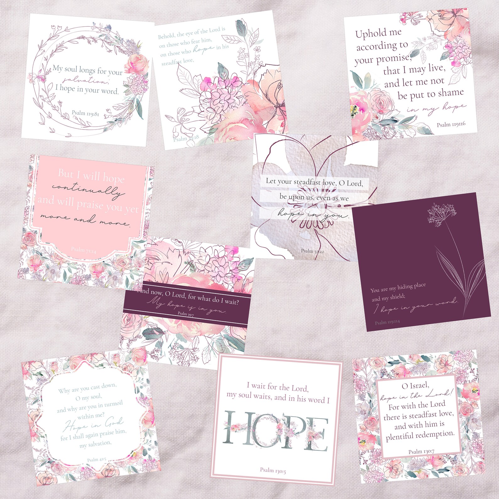 Printable Scripture Cards FREE Mini Scripture Guide Psalms of Hope ...