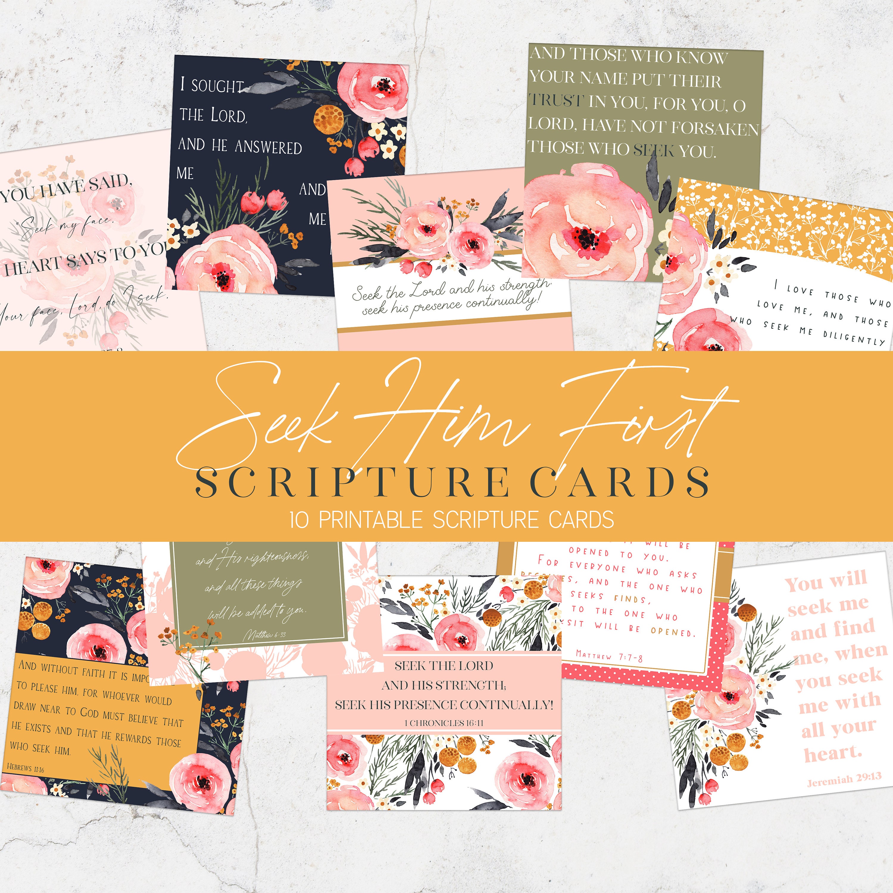Printable Scripture Cards FREE Mini Scripture Guide Seek Him First ...