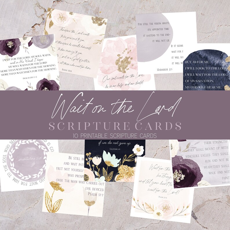 Printable Scripture Cards FREE Mini Scripture Guide Wait on the Lord ...