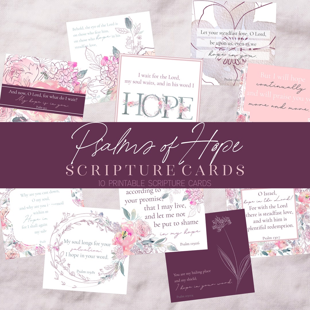 Printable Scripture Cards FREE Mini Scripture Guide Psalms of Hope ...