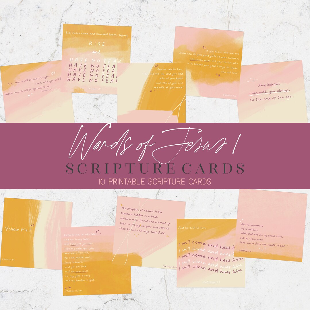 Printable Scripture Cards + FREE Mini Scripture Guide | Matthew Words ...