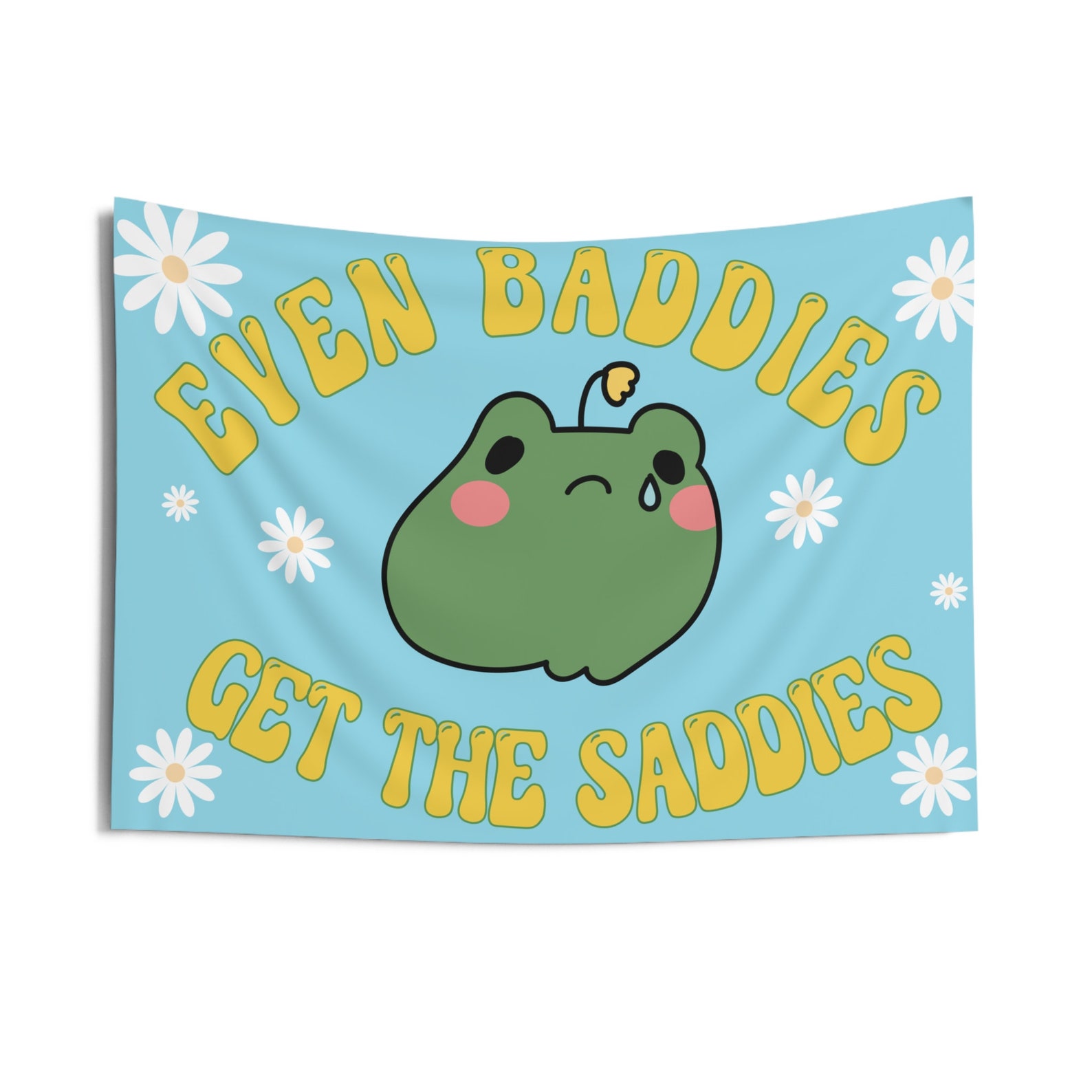 Sad Frog Crying Funny Tapestry, Dorm Wall Hanging, Apartment Poster ...