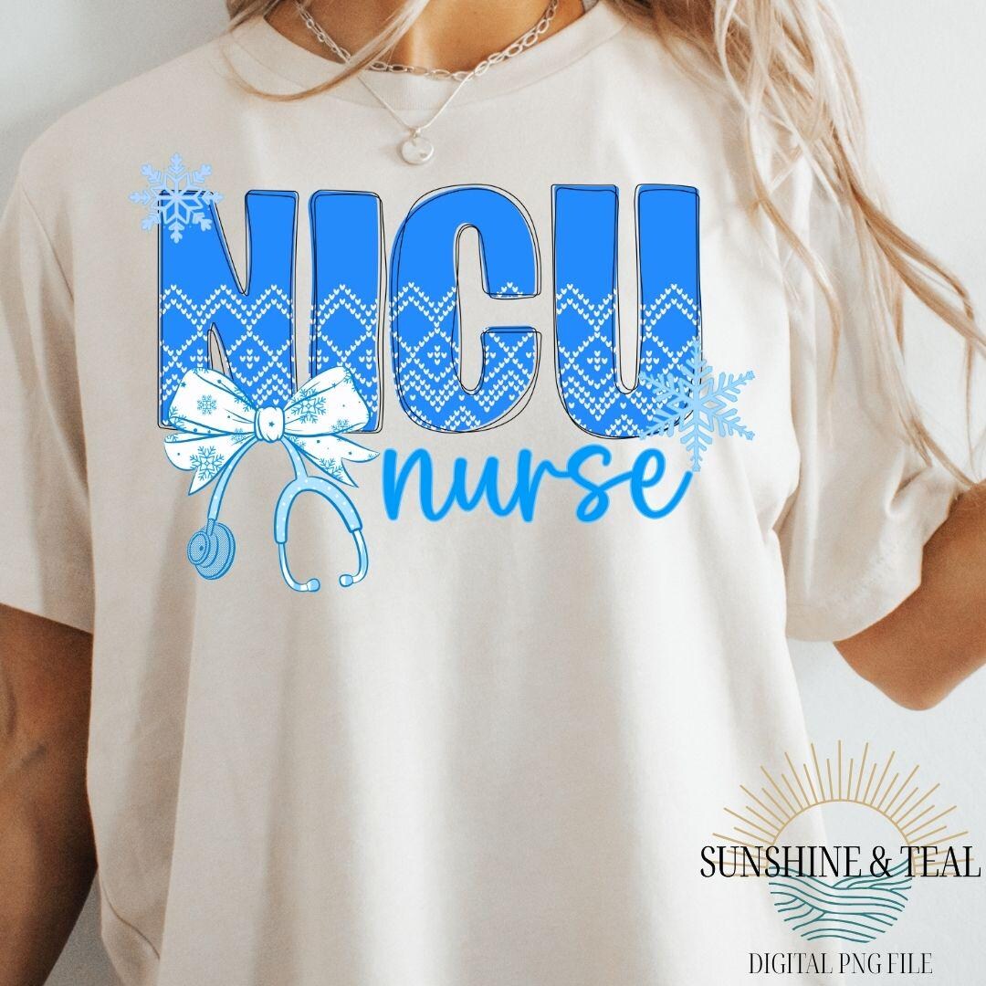 Winter Stethoscope NICU Nurse Png, Christmas Floral, Nurse Christmas ...