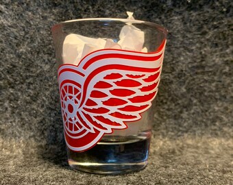 Detroit Red Wings Glass | Etsy