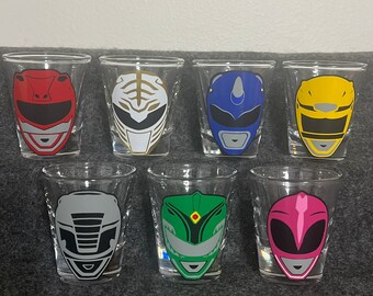 Power Ranger Shot Glasses - Etsy