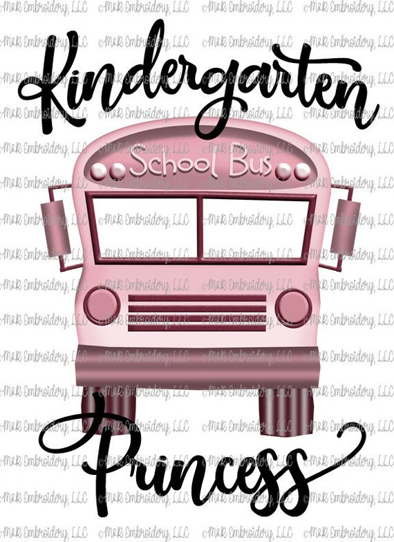 Digital File only Kindergarten Princess Pink Bus Back | Etsy