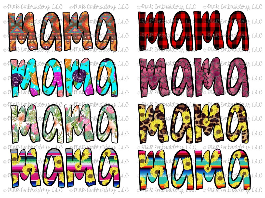 Digital File (only) Mama Pattern Collection - Mother's Day Design ...