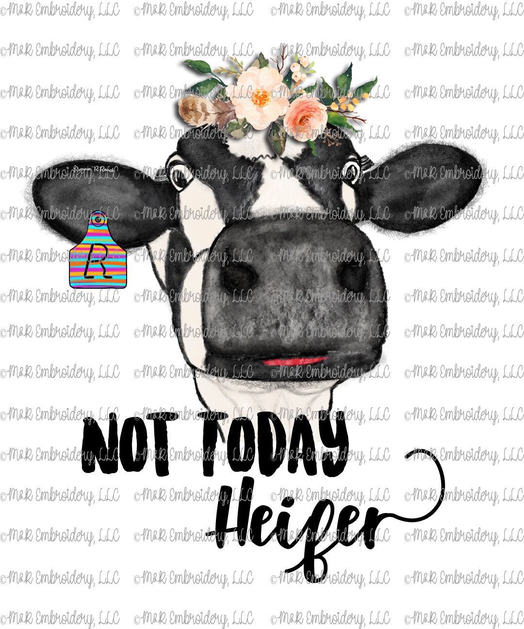 Digital File (only) #1317 - Not Today Heifer - Cow - Heffa - Boho ...