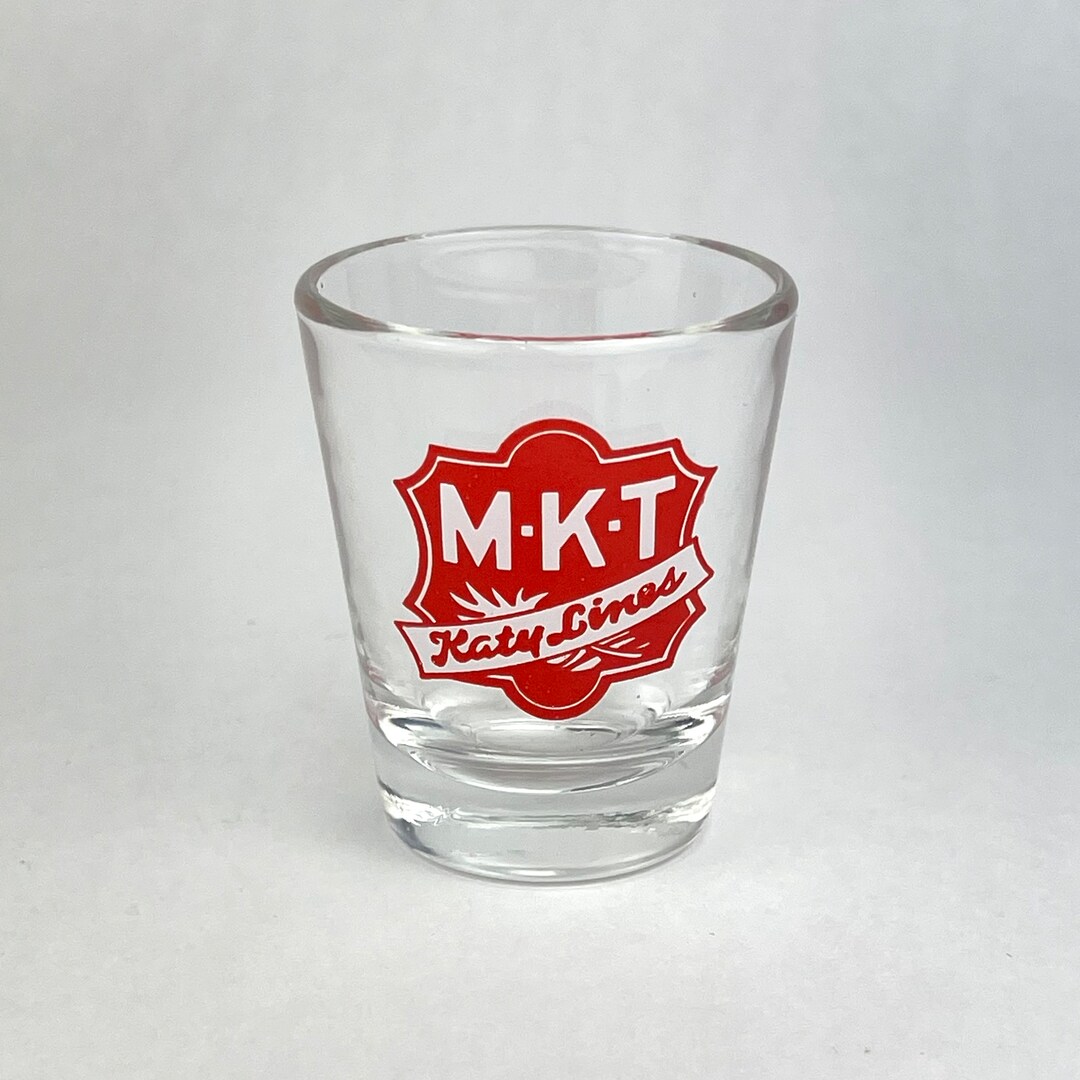 Vintage MKT Katy Lines Railroad Advertising Shot Glass Missouri Kansas ...