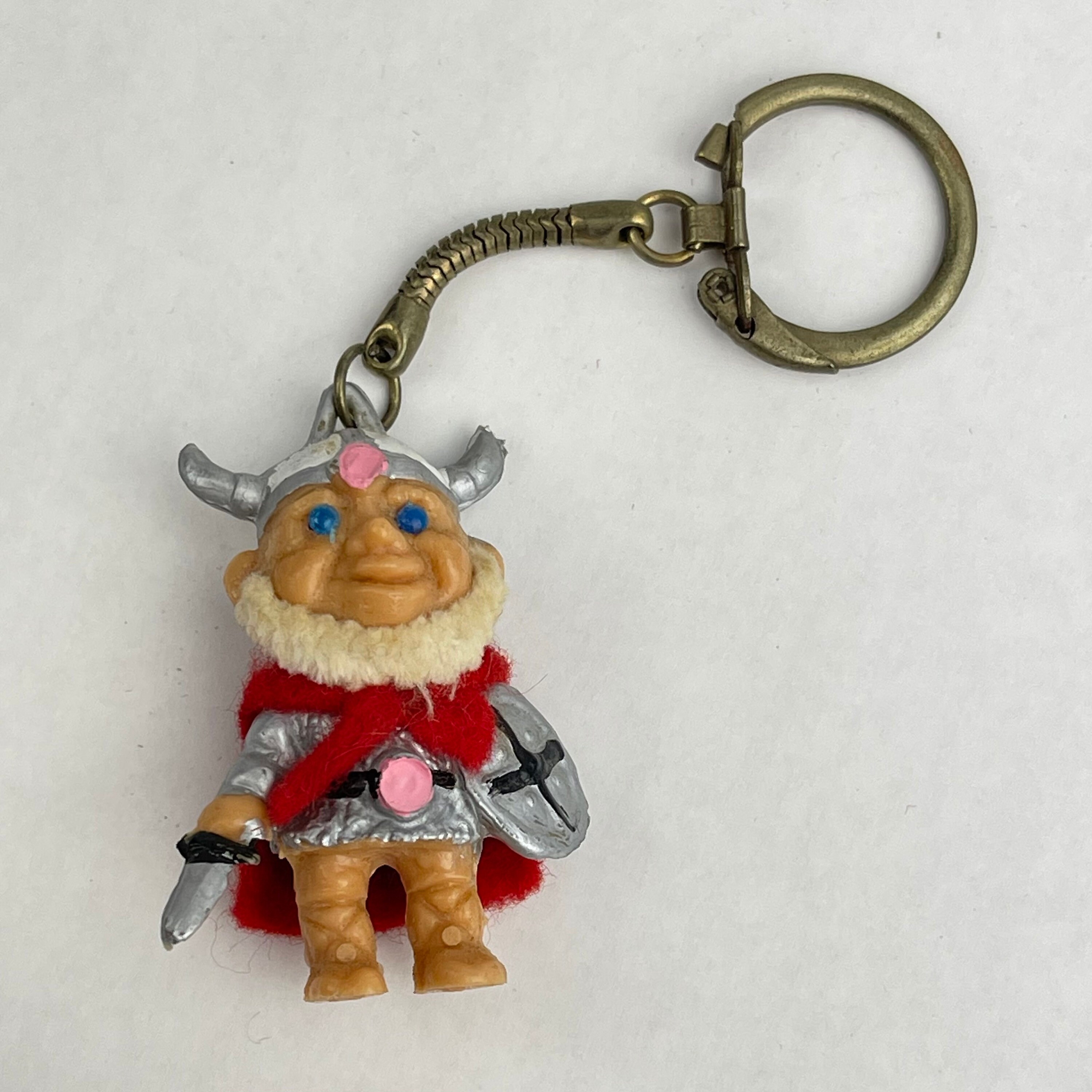 Vintage 1970s Reisler 2” Viking Troll Plastic Felt Cape Keychain Made ...
