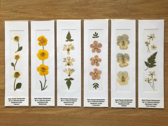 REAL Pressed Flower Bookmark Botanical Bookmark Gardeners - Etsy UK