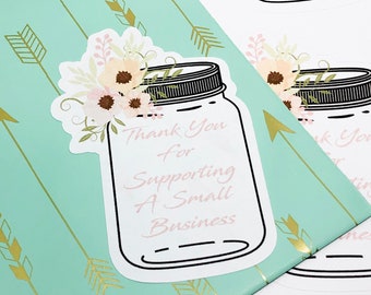 Round 1.5 Thank You Stickers Packaging Stickers Your - Etsy