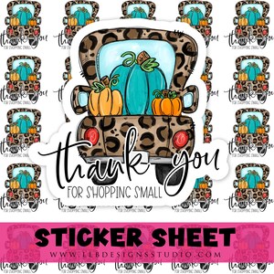 Thank You Fall Leopard Truck, Thank You Sticker, Fall Sticker ...