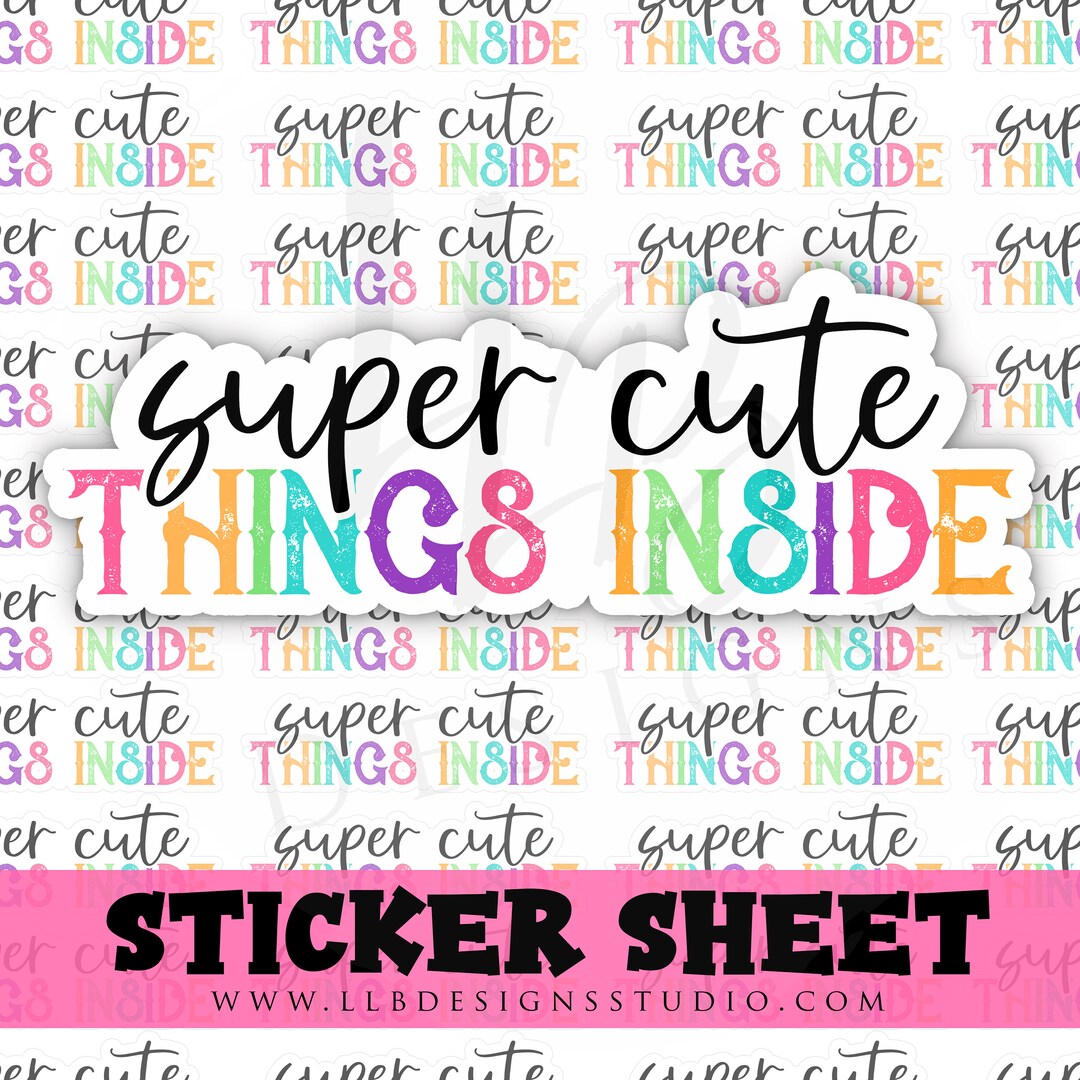 Colorful Letters Super Cute Things Inside | Packaging Stickers ...