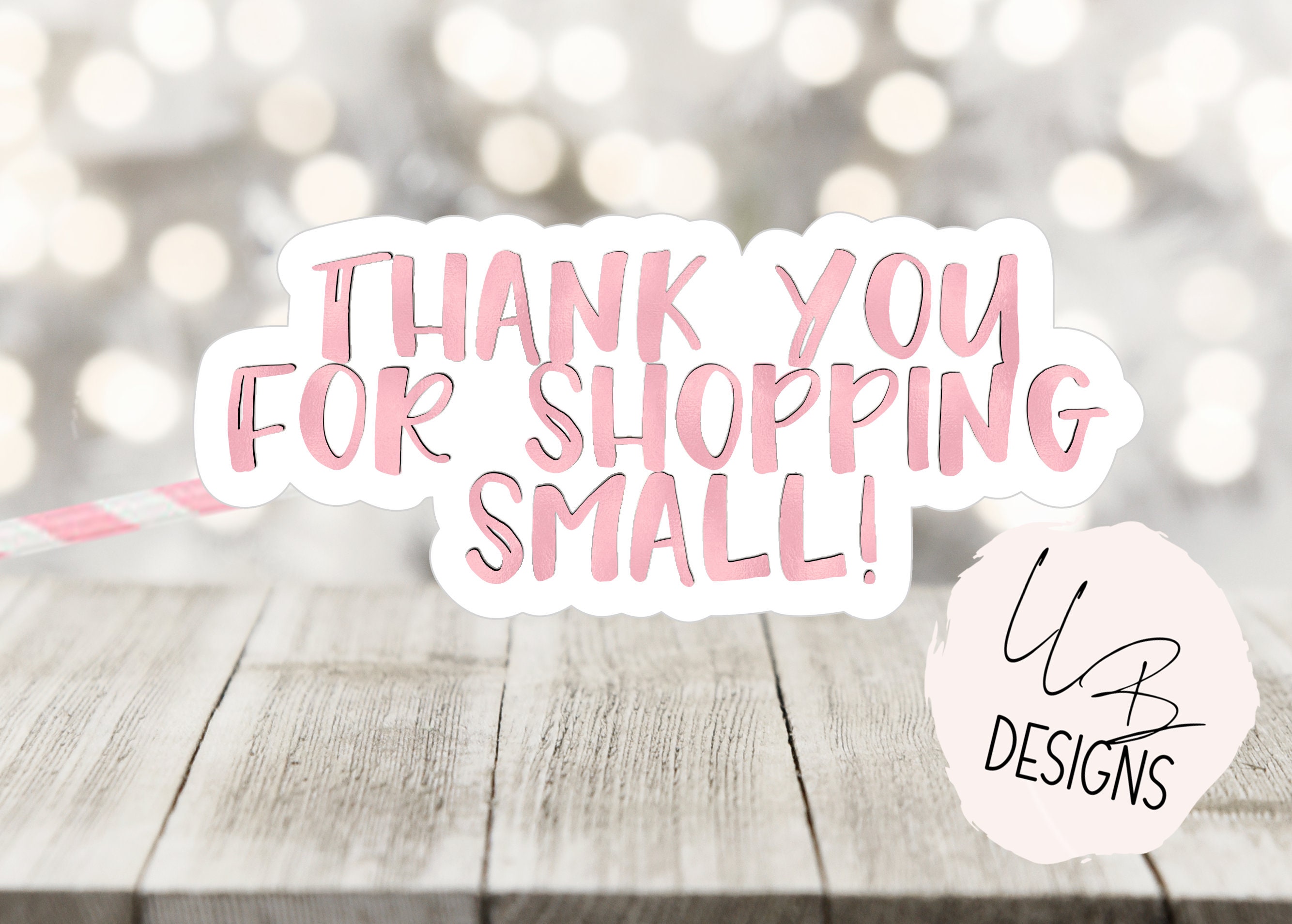 Foiled Thank You Shopping Small Sticker Shop Small Small - Etsy