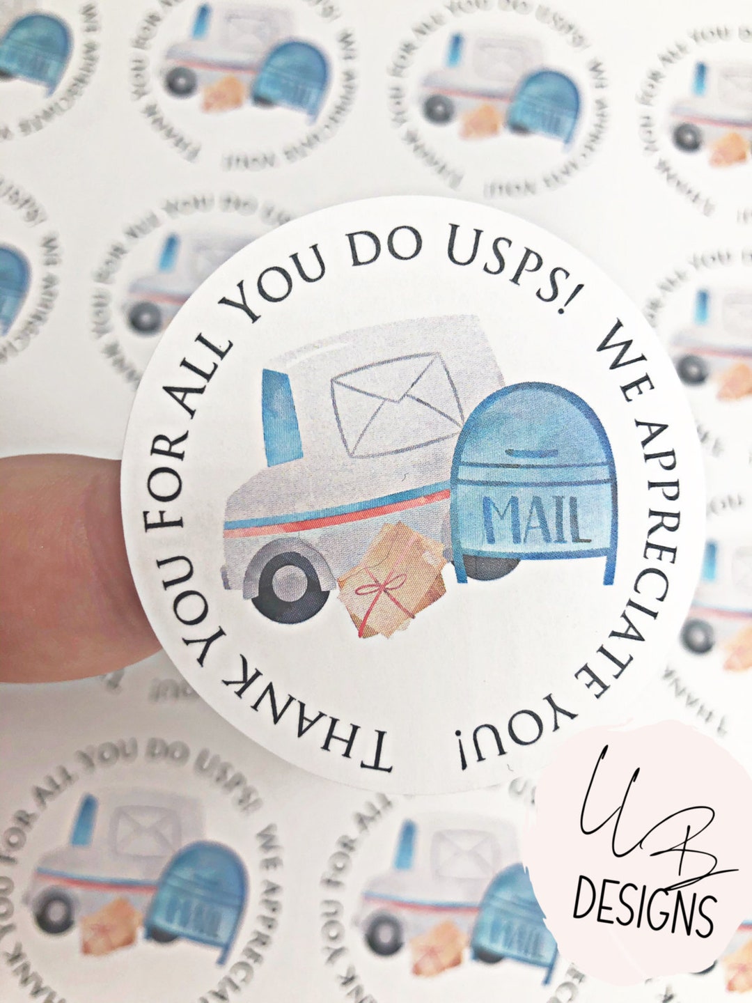 Thank You USPS Round 2 Inch Stickers | Packaging Stickers | Branding ...
