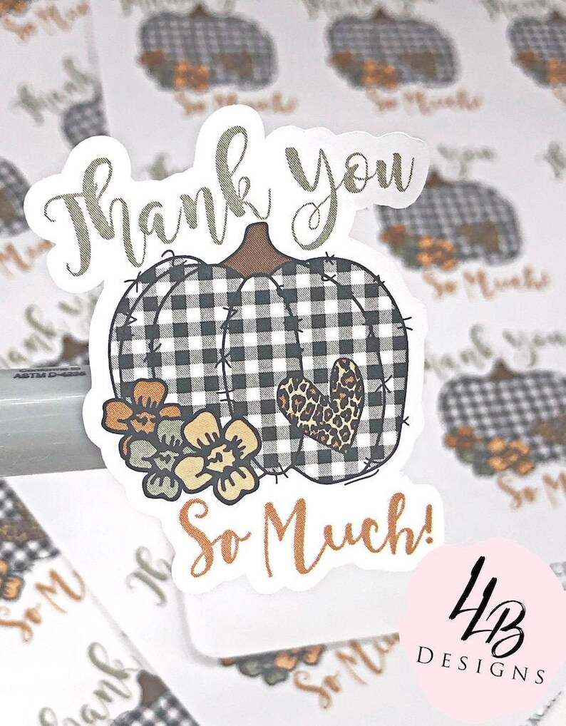 Plaid Thank You so Much Sticker Packaging Stickers - Etsy