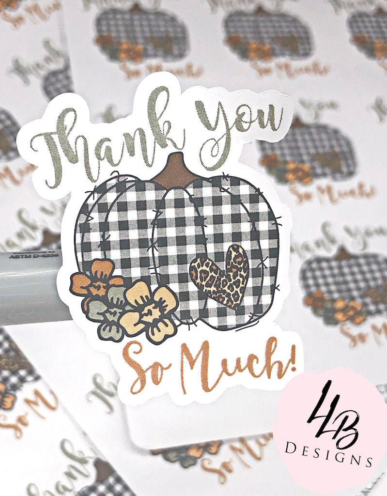 Plaid Thank You so Much Sticker Packaging Stickers - Etsy