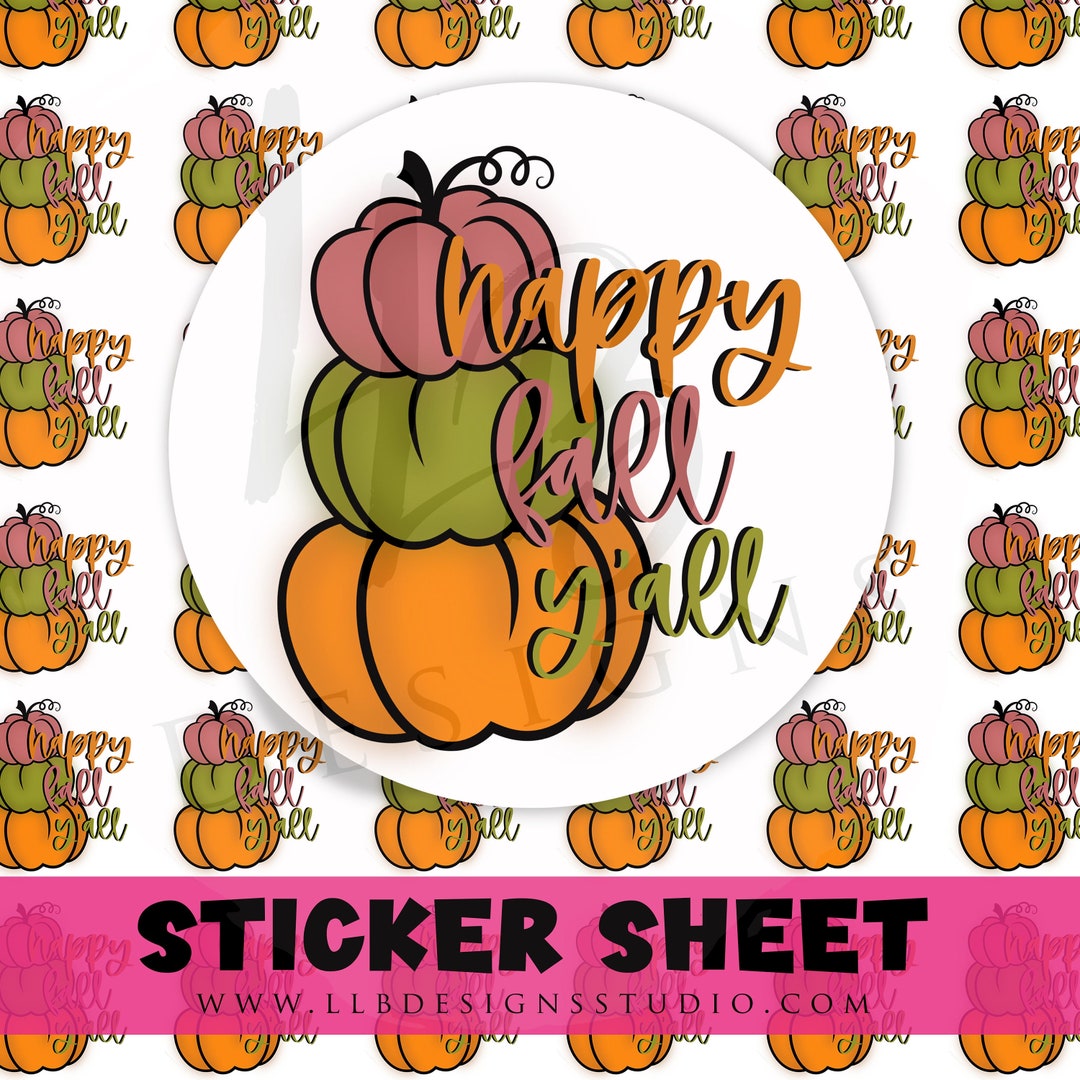 Happy Fall Y'all Sticker, Thank You Sticker, Fall Sticker, Packaging ...