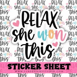 Relax She Won This Sticker - Etsy