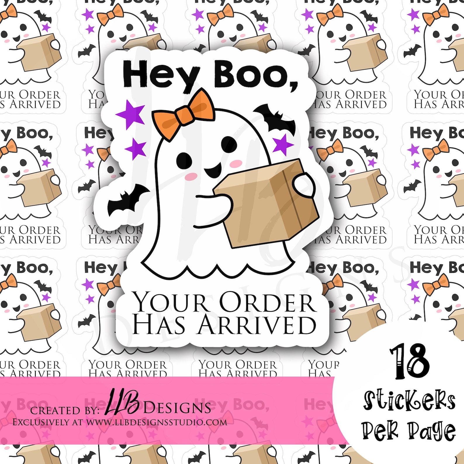 Hey Boo, Thank You Sticker, Fall Sticker, Support Sticker, Pumpkin ...