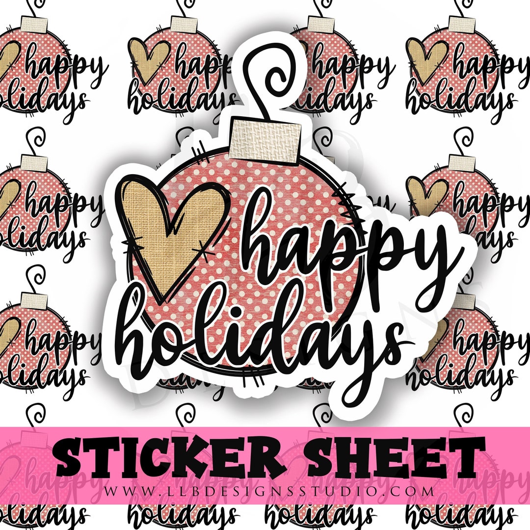 Happy Holidays, Holiday Business Sticker, Packaging Stickers, Thank You ...