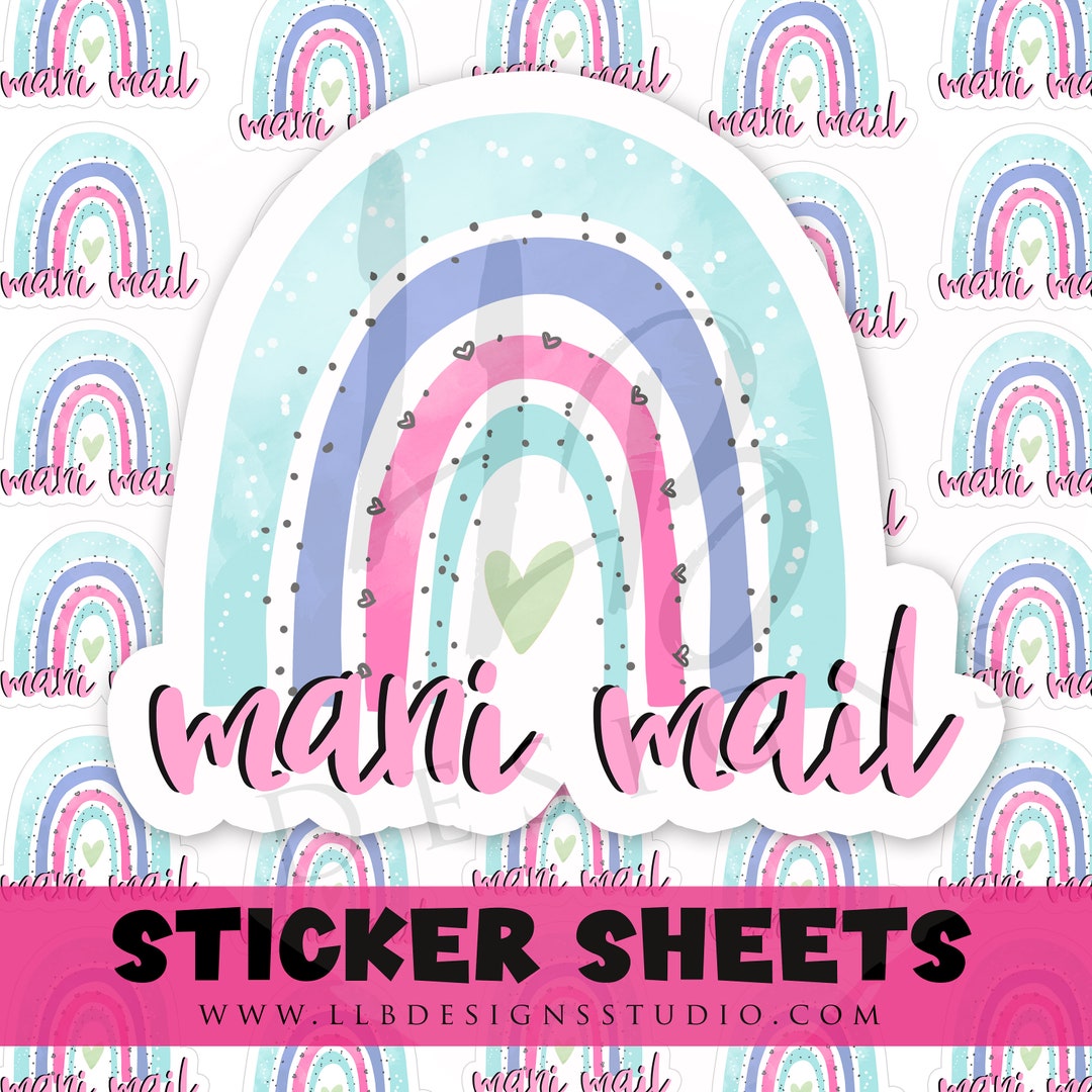 Mani Mail Rainbow Packaging Stickers Business Branding Small Shop ...