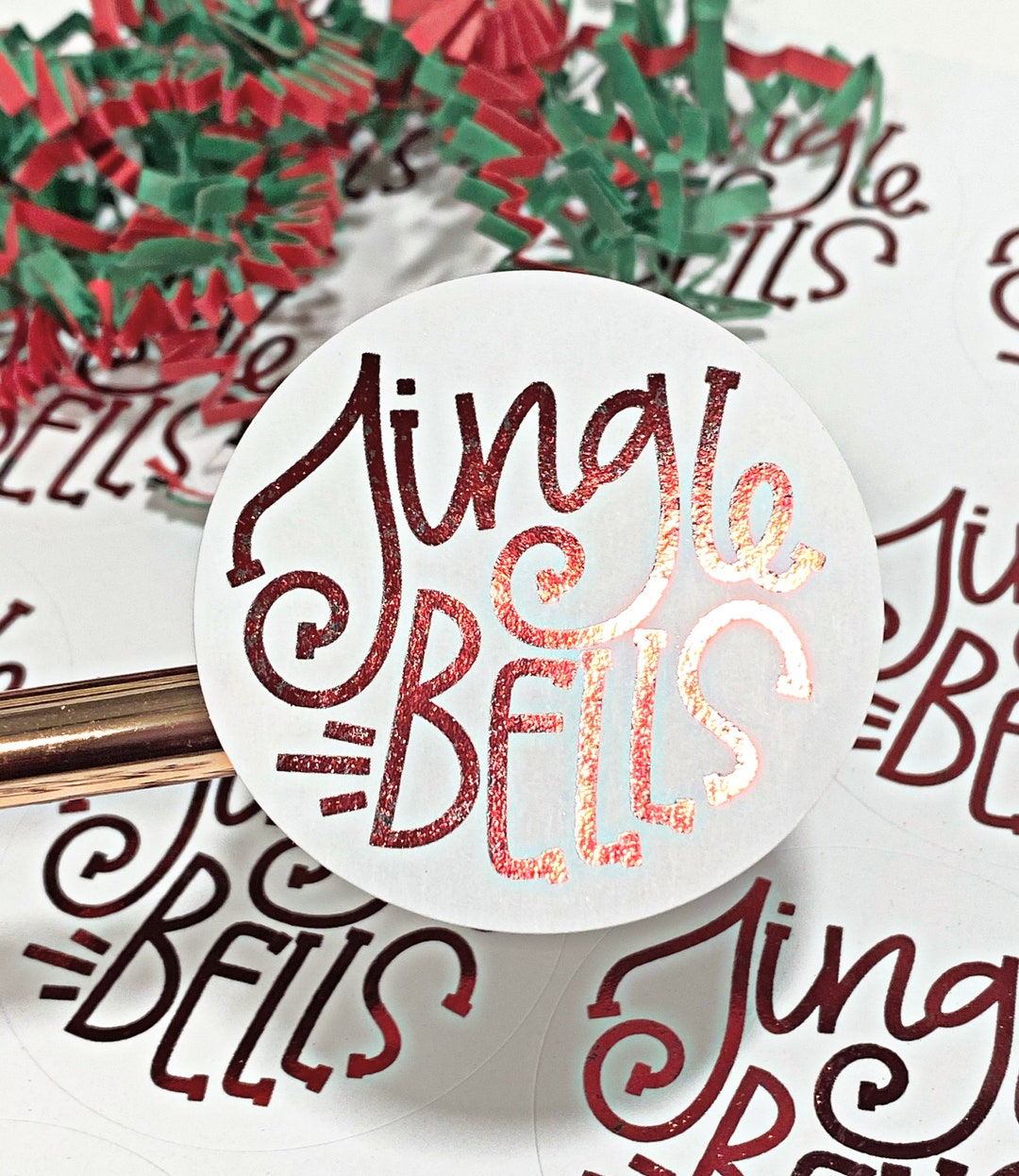 FOIL Sticker | Jingle Bells | Packaging Stickers | Business Branding ...