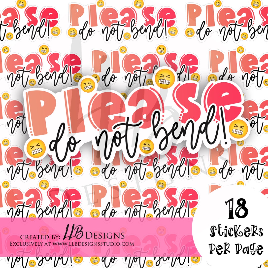 Emoji Please Do Not Bend Sticker, Thank You Sticker, Do Not Bend ...