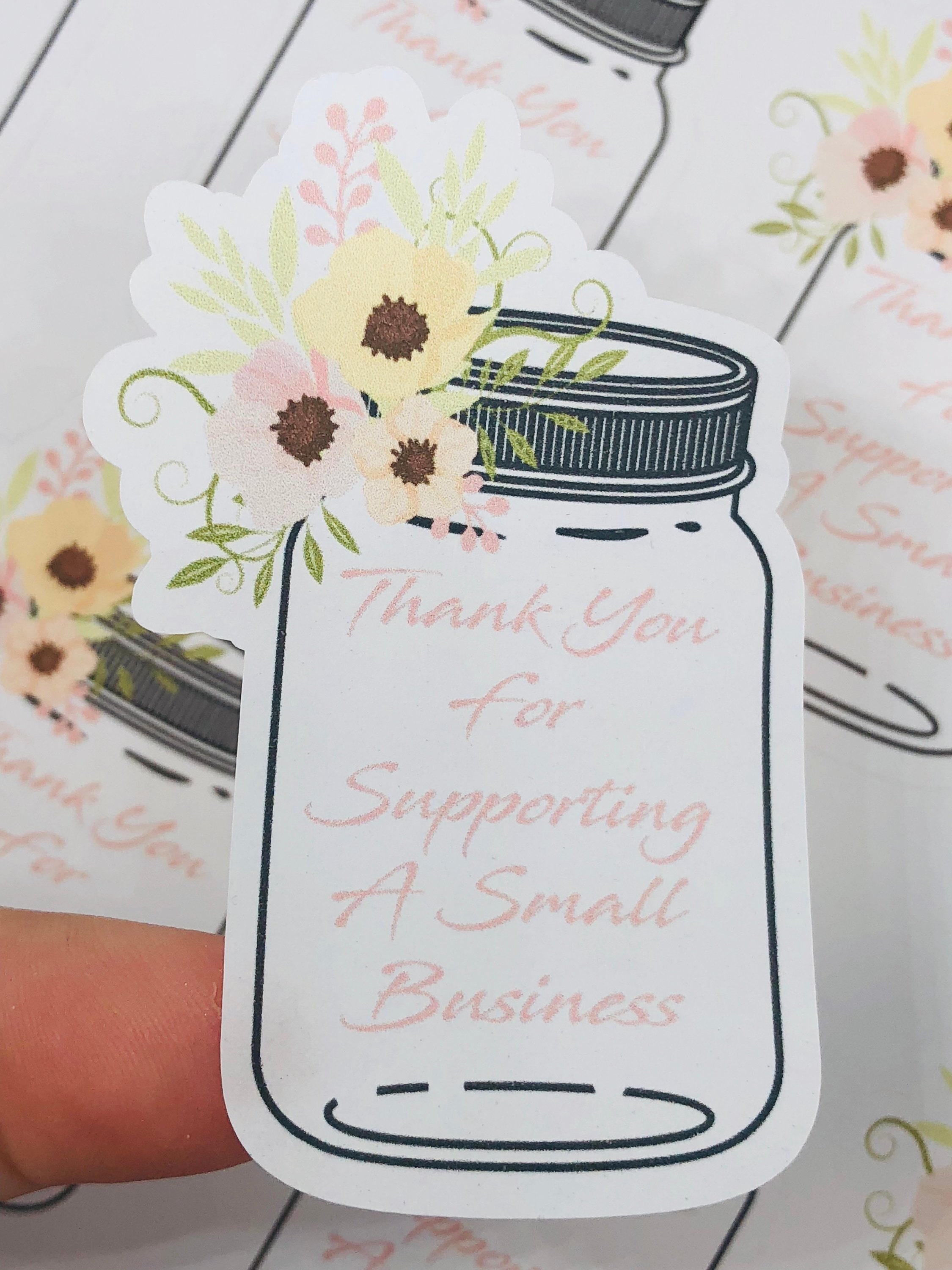 Mason Jar Thank You Stickers | Packaging Stickers | Thank You Stickers ...