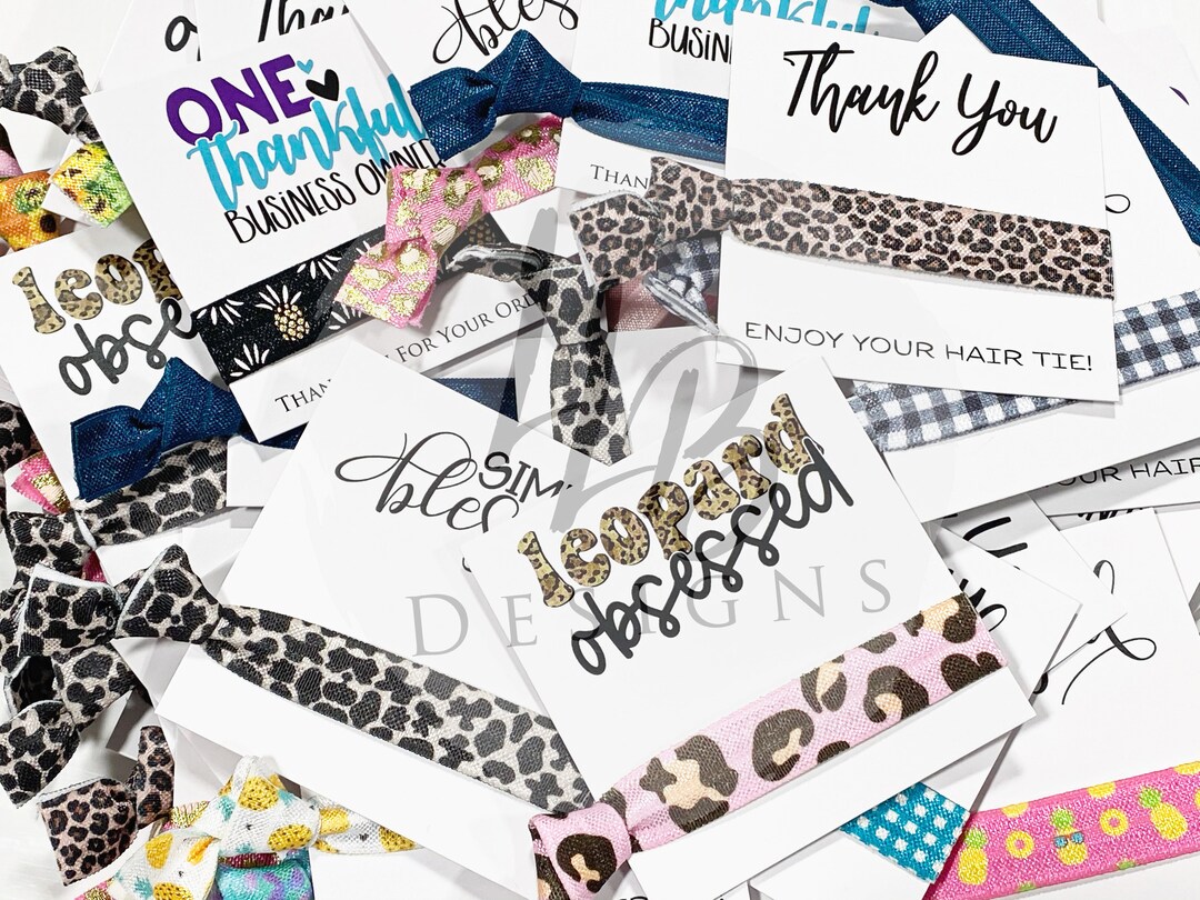 Mix Hair Tie Card Mix Hair Tie, Printed Elastic Hair Ties, Mix of ...