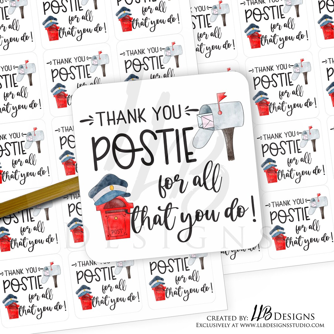 Thank You Postie, Small Business, Handmade Shop, Thank You Sticker ...
