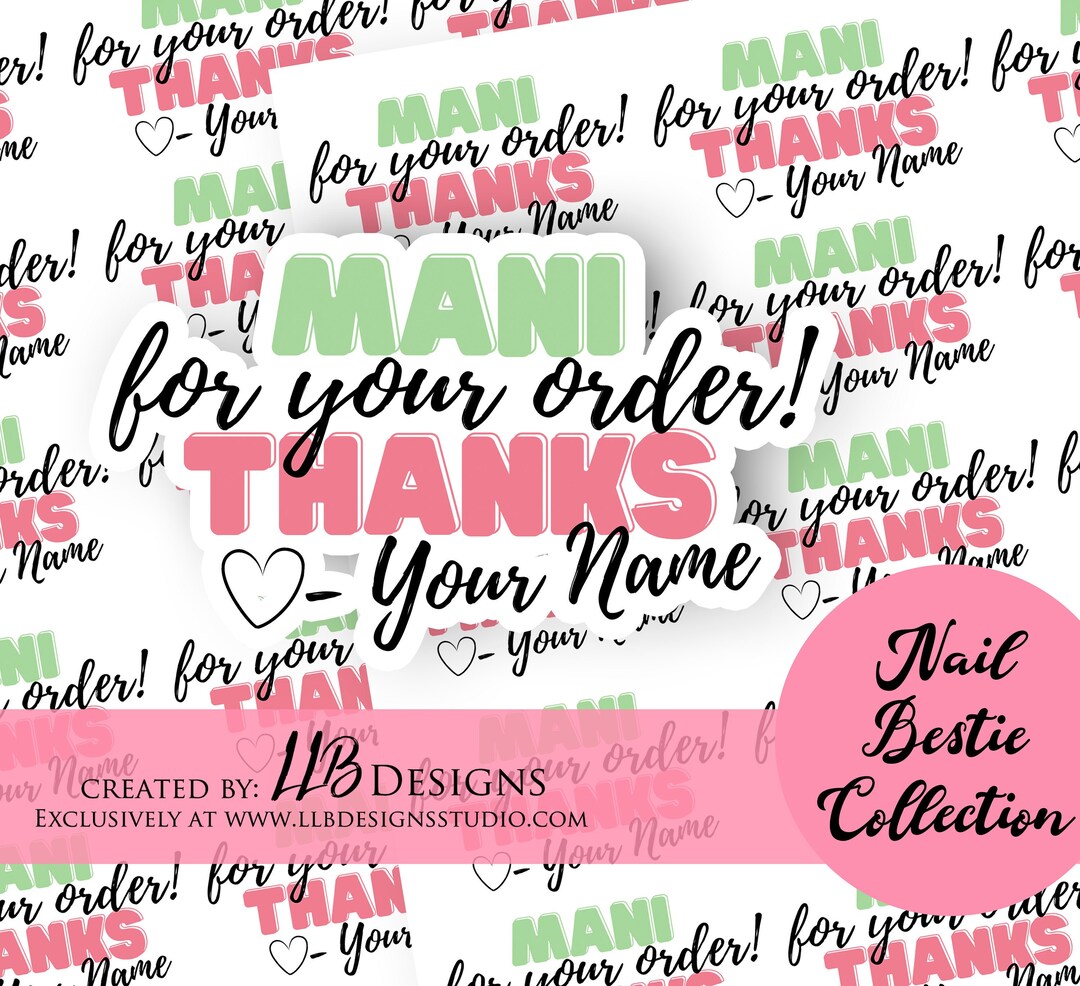 Custom Mani Thanks Sticker, Thank You Sticker, Support Sticker, Mani ...