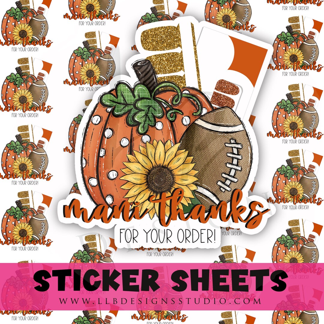 Mani Thanks for Your Order, Thank You Sticker, Fall Sticker, Packaging ...