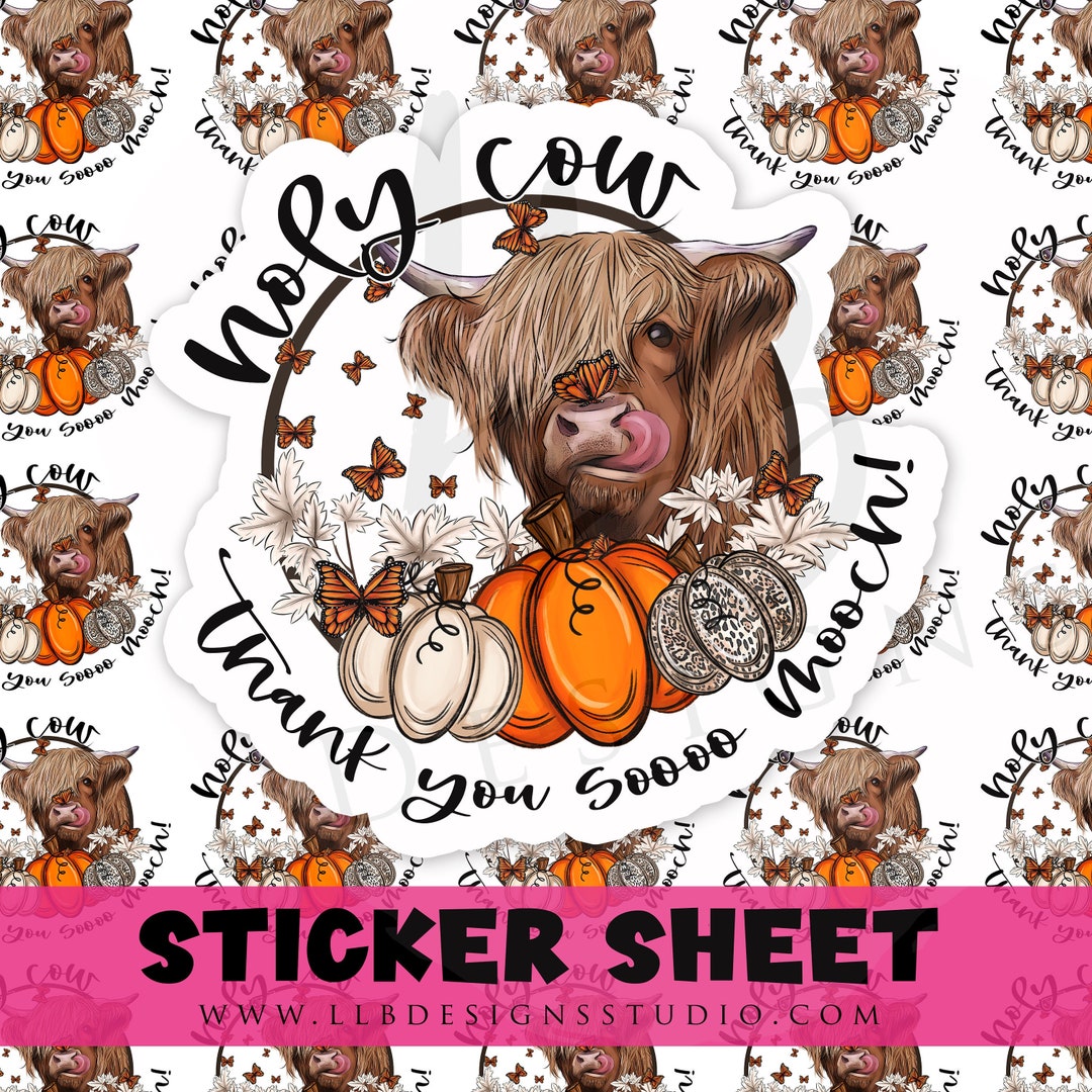 Holy Cow Thank You so Mooch, Thank You Sticker, Fall Sticker, Packaging ...