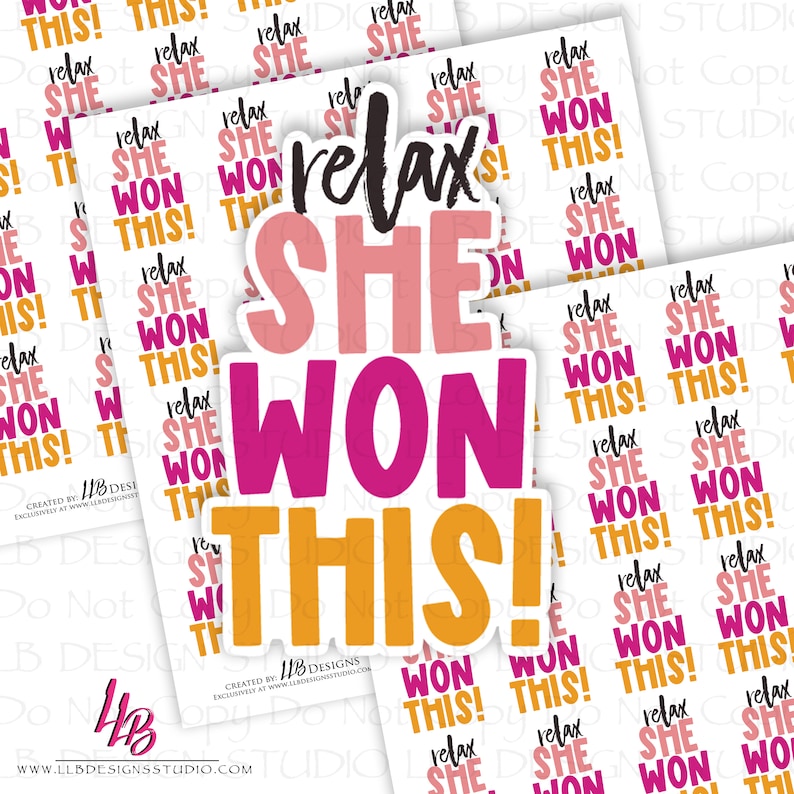 Relax She Won This Sticker, Packaging Stickers, Business Branding ...