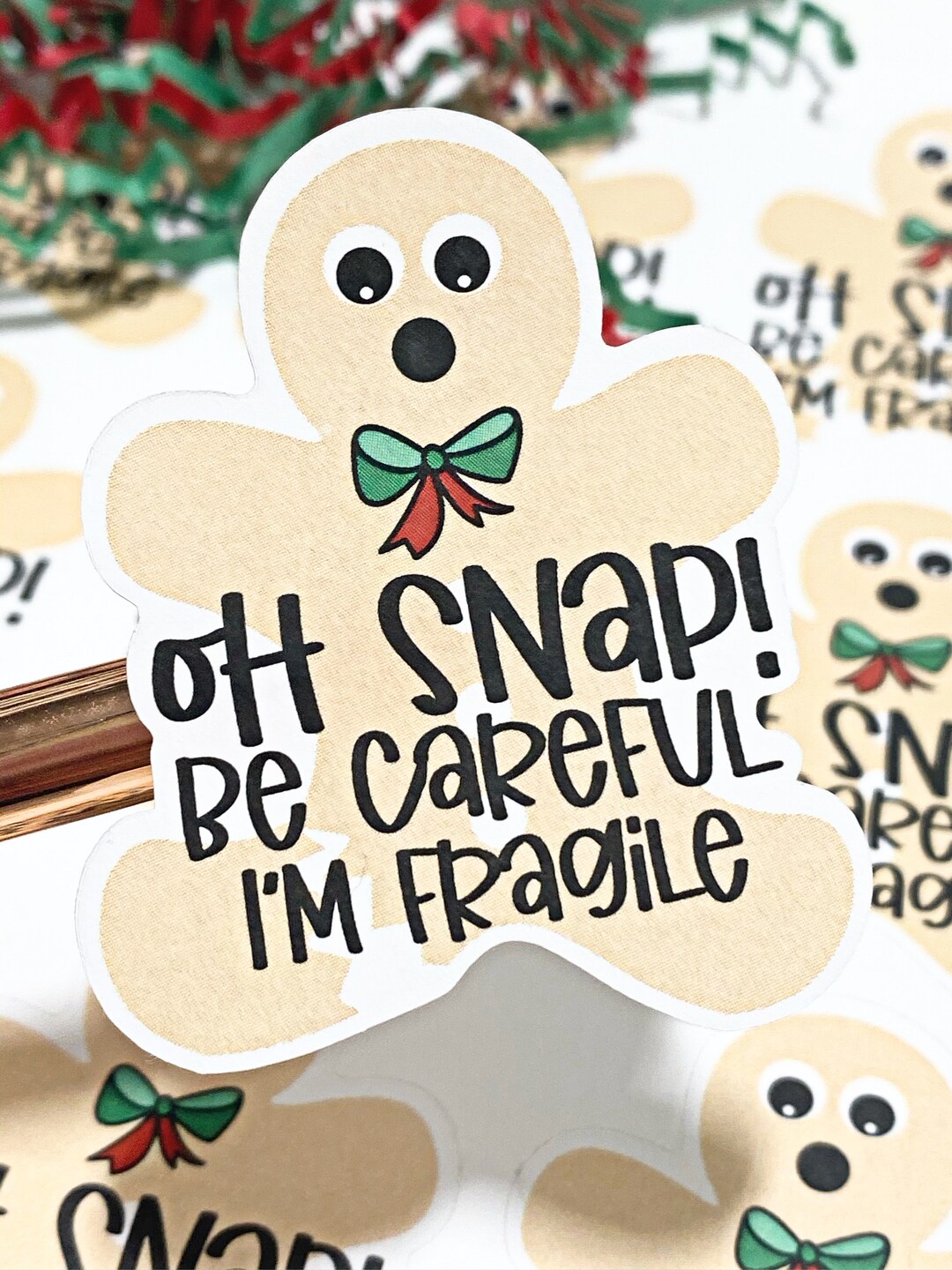 Oh Snap Be Careful I'm Fragile Christmas | Packaging Stickers | Thank ...