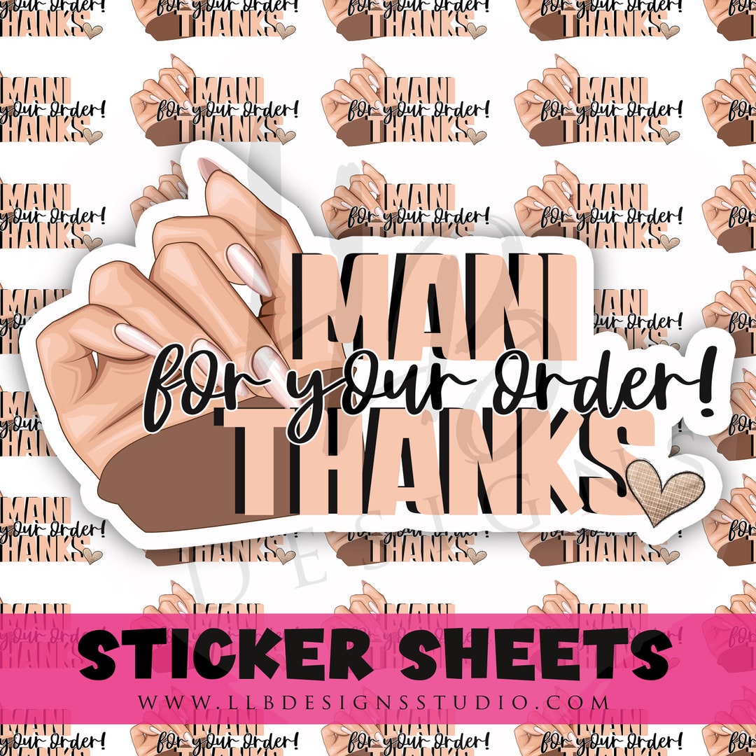 Mani Thanks for Your Order, Thank You Sticker, Fall Sticker, Packaging ...