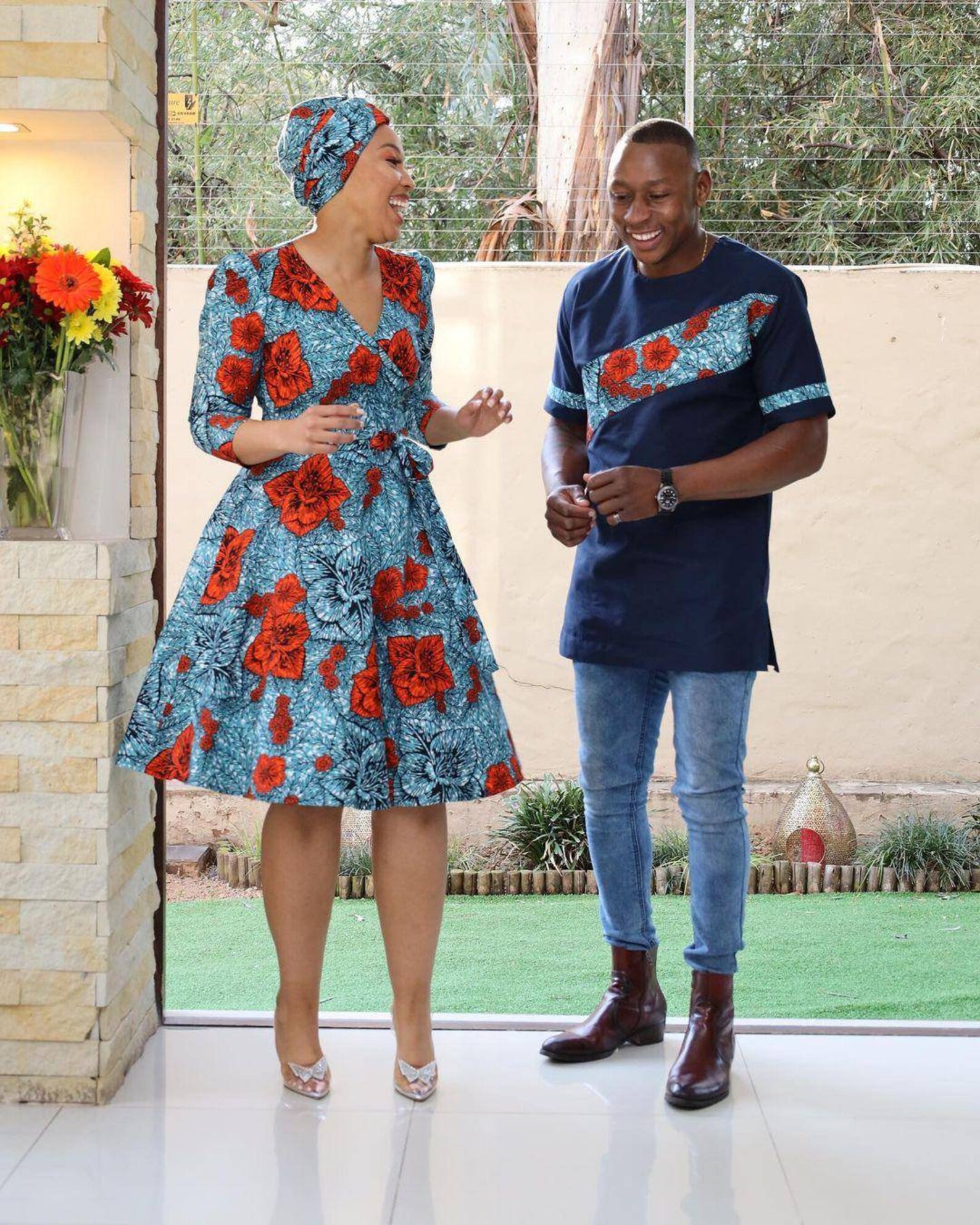 Couple African Matching Outfits Ankara Midi Gown Couple - Etsy